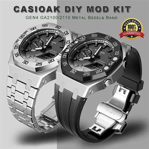 Casioak Mod Kit Gen4 Ga2100 Metal Bezel Modification 3rd 4rd Generation Rubber Watch Case Strap