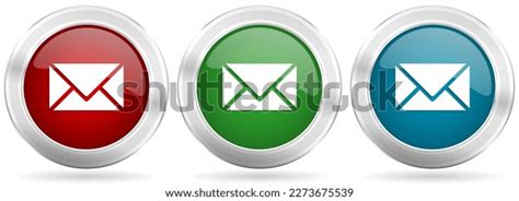 Email Envelope Vector Icon Set Red Stock Vector Royalty Free