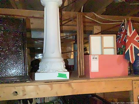 Pedestal Leather Look Box Display Rack Ceramic Planter Desk Flags