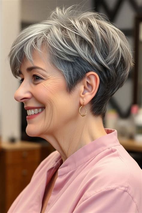 55 Pixie Colours For Women Over 50 Soft Silver With Dark Roots