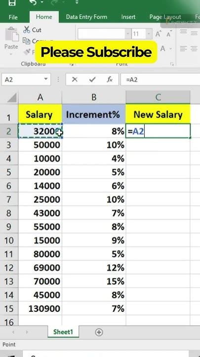 Calculate Salary Increment In Excel New Function Excel Tipsandtricks Excelshort Ytviral