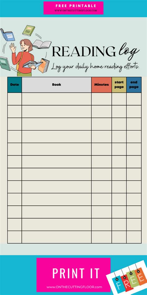 FREE PRINTABLE Reading Log On The Cutting Floor Printable Pdf Sewing Patterns And Tutorials
