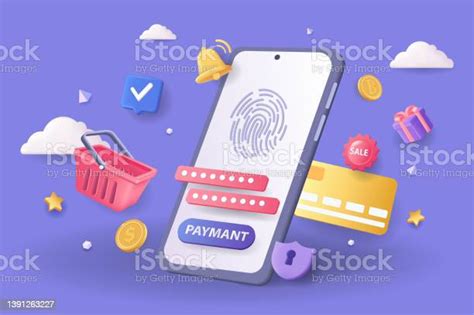 모바일 결제 개념 3d 일러스트레이션 3차원 형태에 대한 스톡 벡터 아트 및 기타 이미지 3차원 형태 구매 디지털 생성 이미지 Istock