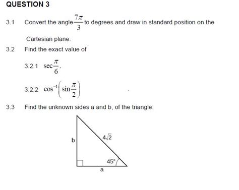 Solved Convert the angle π to degrees and draw in Chegg com