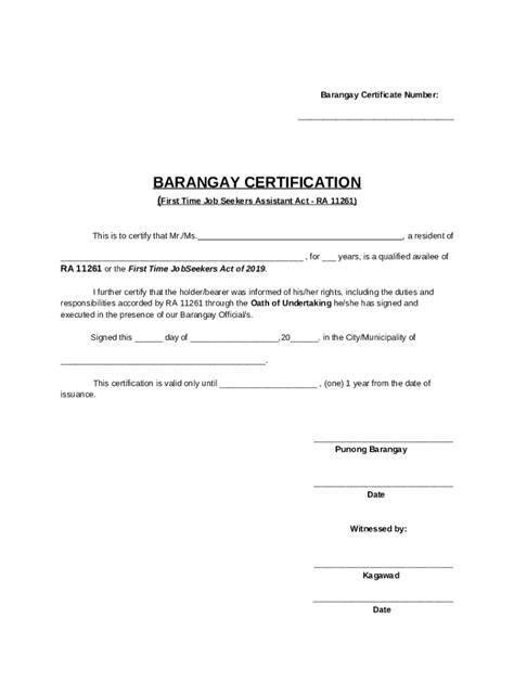 Barangay Certification Templatedoc Filipiknow Doc Template Pdffiller