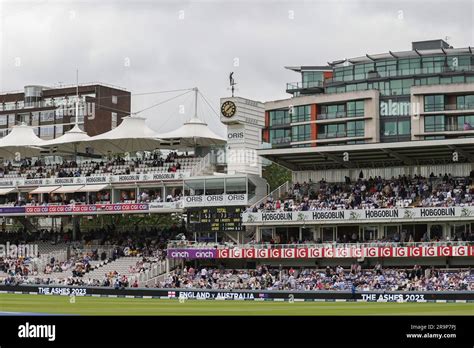 The Lords Clock Tower During The Lv Insurance Ashes Test Series Second