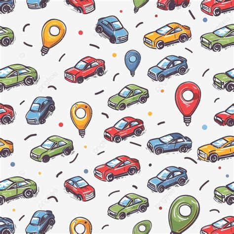 Gps 핀과 자동차 위치 컬러 원활한 패턴 자동차 아이콘 Gps Png 일러스트 및 이미지 에 대한 무료 다운로드 Pngtree