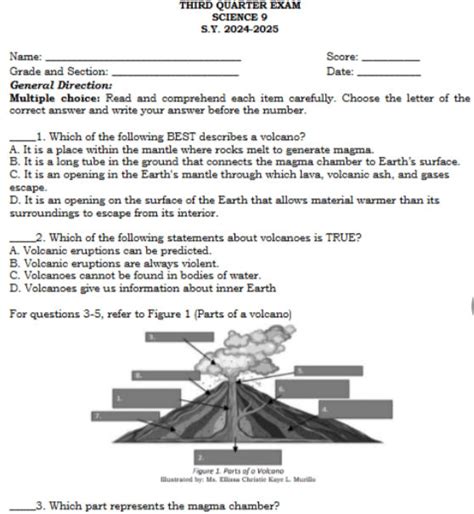THIRD QUARTER EXAM SCIENCE 9 SY 2024 2025 StudyX