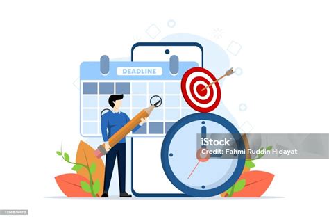 일정 마감일 플래너 계획 및 조직의 시간 관리 개념 남자는 워크 플로우를 구성하고 일일 할 일 목록을 만들고 달력 시간 관리 장면에 날짜 또는 작업을 표시합니다 개념에 대한