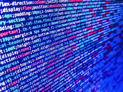 Abstract Modern Virtual Computer Script Developer Working On Source