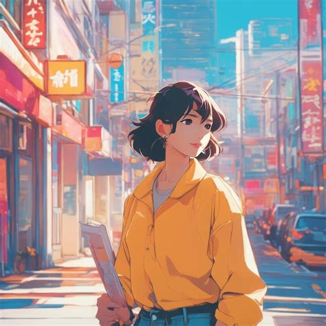 Premium Vector Asian Woman Walking In The City Asian Woman Walking In