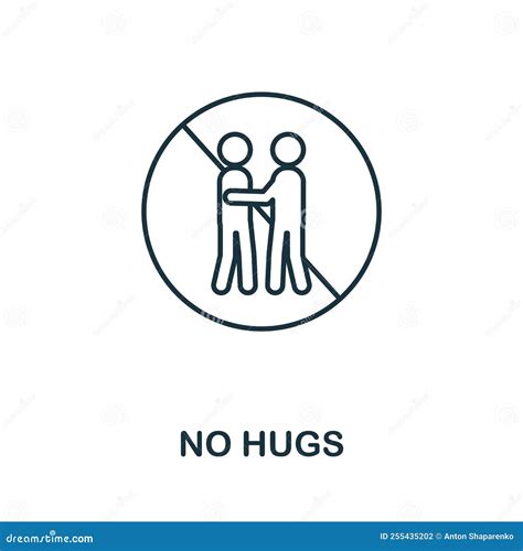 No Hugs Icon Simple Element From New Normality Collection Filled Monochrome No Hugs Icon For