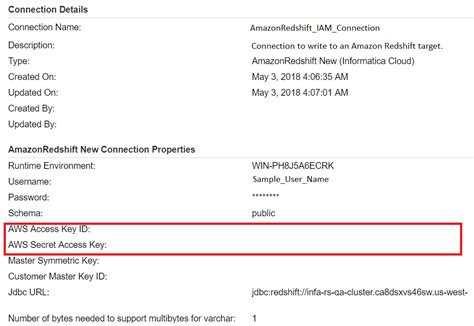 Create An Amazon Redshift Connection