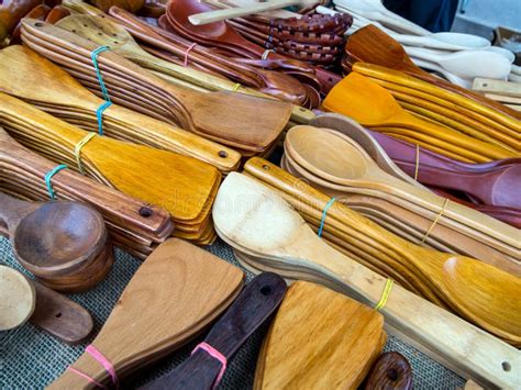 Wooden Kitchen Spatulas Of Different Types Stock Photo Image Of Craft Product