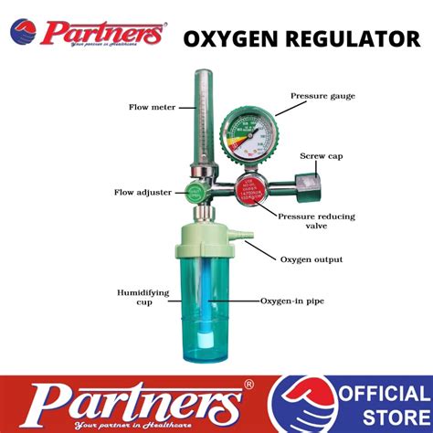 Partners Medical Oxygen Regulator With Free Nasal Cannula And Spanner