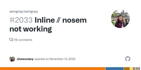 Inline Nosem Not Working · Issue 2033 · Semgrepsemgrep · Github