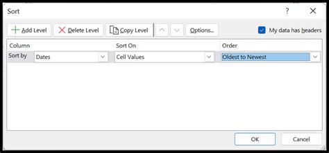 如何按日期、时间对值进行排序和反向排序？