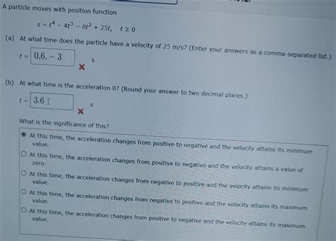 Solved A Particle Moves With Position Function Chegg
