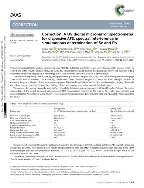 pdf correction a uv digital micromirror spectrometer for dispersive