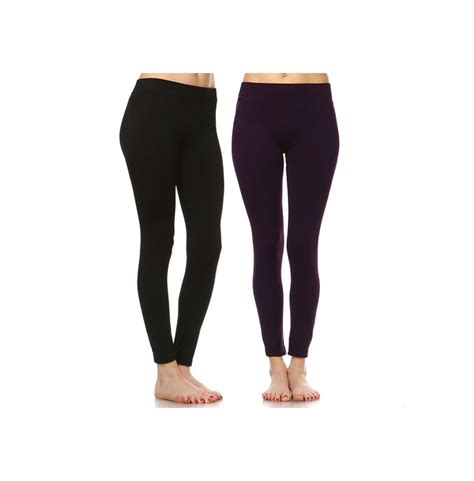 Pack Of 2 Solid Color Low Waist Leggings White Mark Rebelsmarket