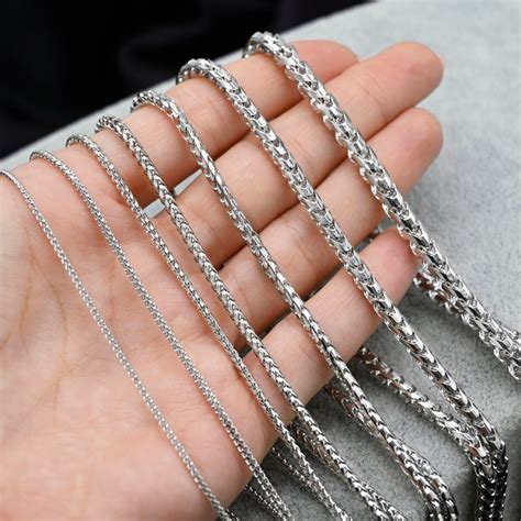 14k White Gold Franco Box Chain Solid Gold Necklace Etsy