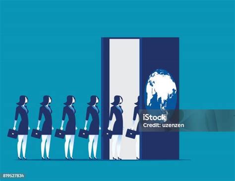 비즈니스 사람들이 일 하는 세상을 입력입니다 컨셉 비즈니스 벡터 일러스트입니다 걷기에 대한 스톡 벡터 아트 및 기타 이미지 걷기 기업 재무와 산업 벡터 Istock