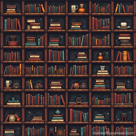 Seamless RPG Maker Tileset Bookshelf Stable Diffusion Online