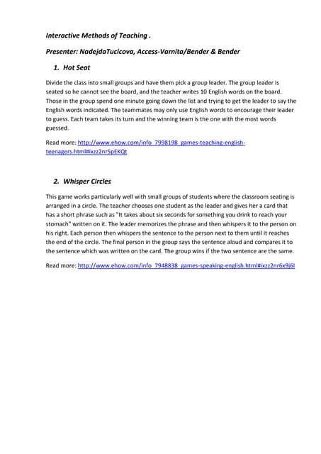 Interactive Method Of Teaching Docx