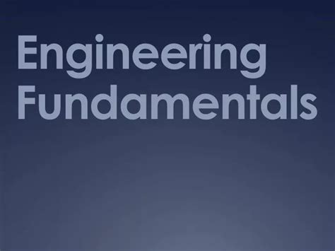 PPT Engineering Fundamentals PowerPoint Presentation Free Download ID 2395491