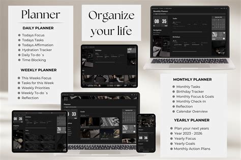 Ultimate Life Planner Notion Dark Mode Notion Life Planner Notion Planner All In One Digital