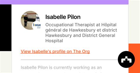 Isabelle Pilon Occupational Therapist At Hôpital Général De Hawkesbury Et District Hawkesbury