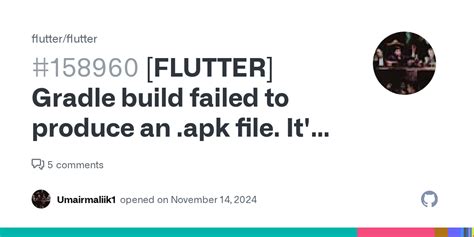 Flutter Gradle Build Failed To Produce An Apk File It S Likely That This File Was Generated