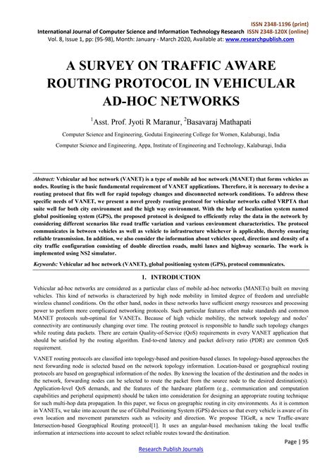 A Survey On Traffic Aware Routing Protocol In Vehicular Ad Hoc Networks By Research Publish