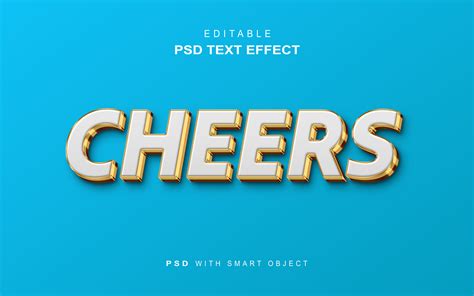 Editable Cheers Text Effect PSD