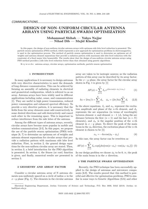 Design Of Non Uniform Circular Antenna Arrays Using