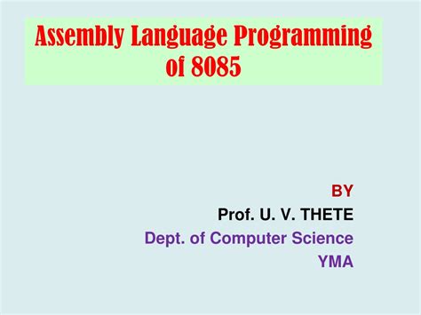 Ppt Introduction To Assembly Language Programming Of 8085 Powerpoint