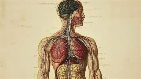 An Anatomical Diagram Of The Human Body With The Entire Nervous System Superimposed Showing Its