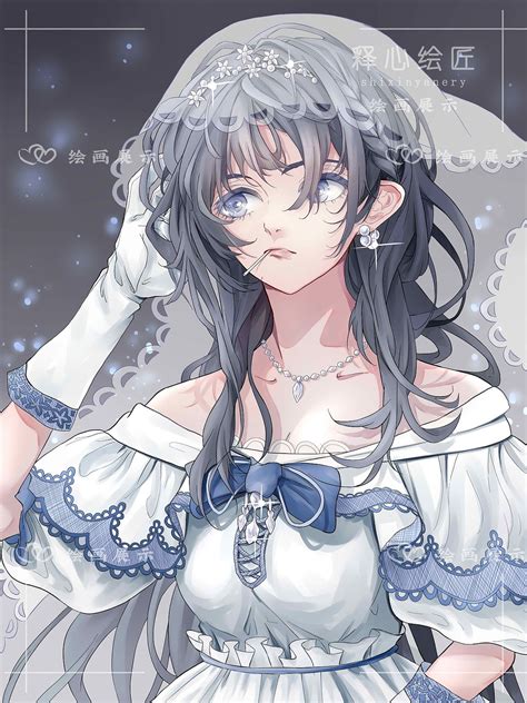 【释心绘匠工作室】漫画风女孩半身释心绘匠 站酷zcool