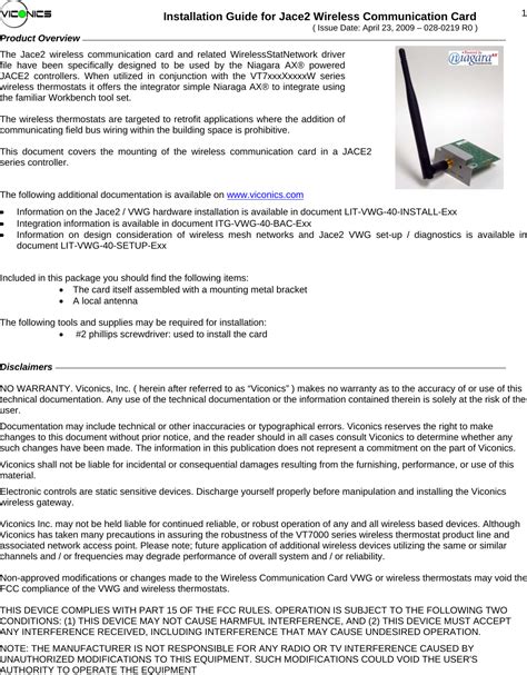 Viconics Electronics VWG APP WIRELESS THERMOSTAT User Manual