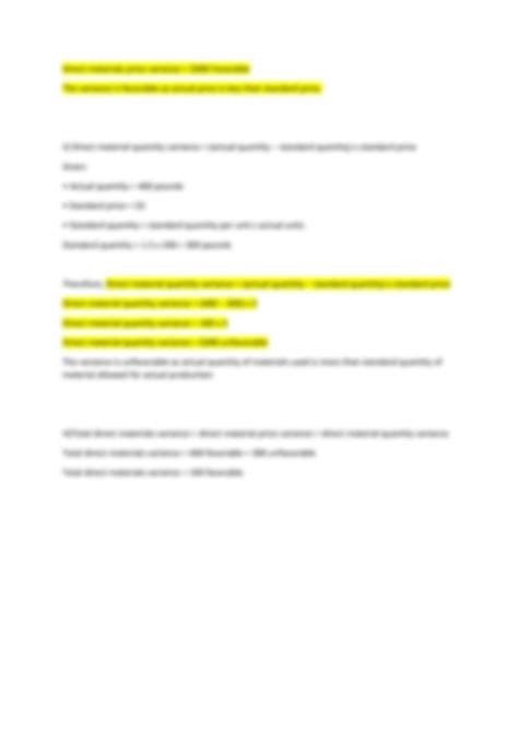 Solution Direct Material Variance Formulas Interpretation And Calculations Material Price