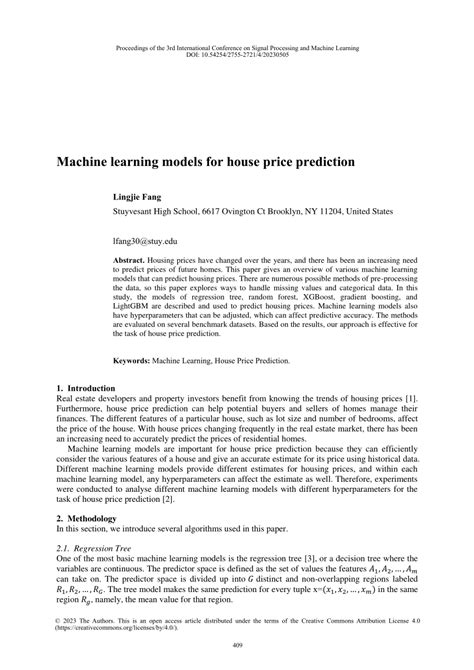 Pdf Machine Learning Models For House Price Prediction