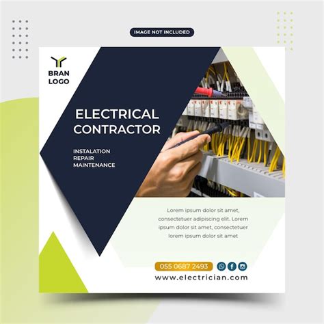 Premium Vector Electrical Services Electrician Post Electricity Design Template