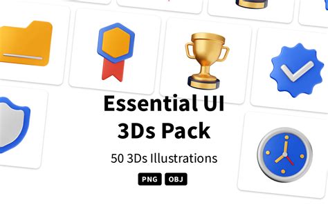 Essential Ui 3d Icon Pack 50 Free Download User Interface 3d Icons