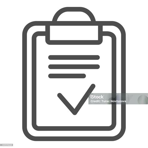 클립 보드 완료 라인 아이콘 흰색으로 격리된 목록 벡터 그림완료 웹 및 응용 프로그램을 위해 설계된 체크 아웃라인 스타일 디자인 종이 Eps 10 아이콘에 대한 스톡 벡터