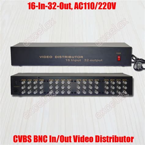 16 In 32 Out Composite CVBS BNC Video Distributor 16CH Input Video Splitter Analog CCTV Security
