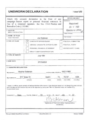 Fillable Online Unsworn Declaration In Lieu Of Sworn Statement For Fax Email Print PdfFiller