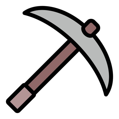 Pickaxe Icon Color Outline Vector 15204687 Vector Art At Vecteezy