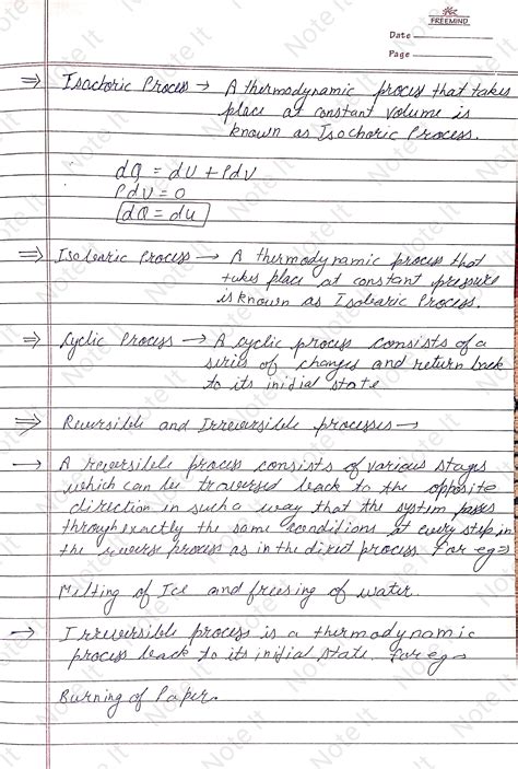 Thermodynamics Handwritten Notes Class 11 Physics Cbse 2022