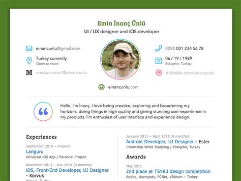 Unlu Resume Free Sketch Resume Template For Developer