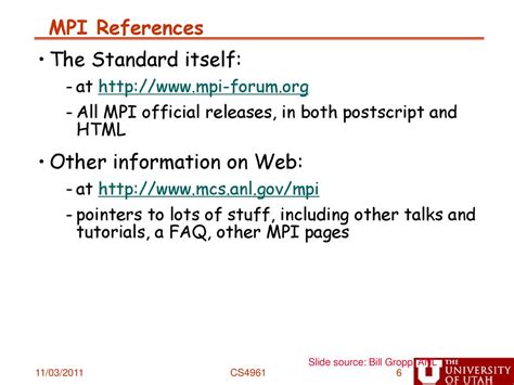 Cs4961 Parallel Programming Lecture 16 Introduction To Message Passing